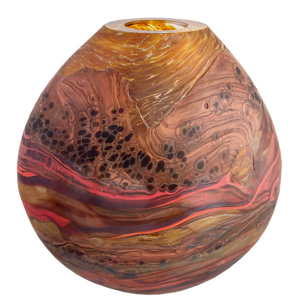 Desert Road Teardrop Large 11303 | New Zealand Glass Art | Lava Glass