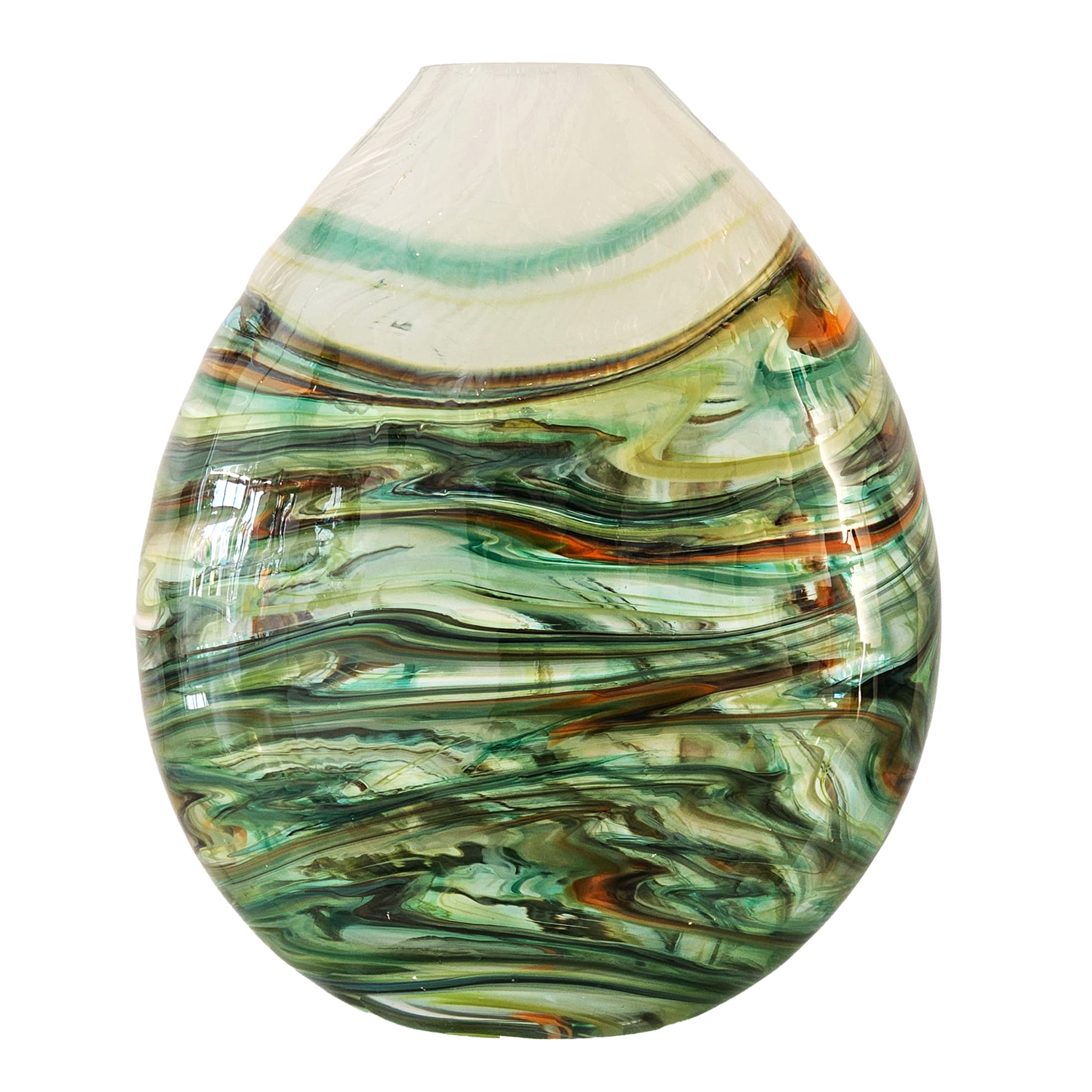 Ebb & Flow Teardrop Green 11390 | Collectable Glass Art | Lava Glass
