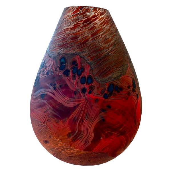 Fiery Mountain Teardrop Large 10683 | NZ Glass Art | Lava Glass