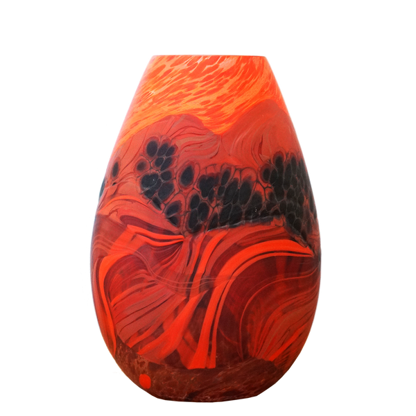 Fiery Mountain Teardrop Regular | New Zealand Glass Art | Lava Glass