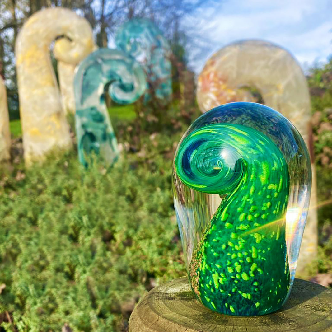 Koru Paperweight Large | New Zealand Glass Art | Lava Glass