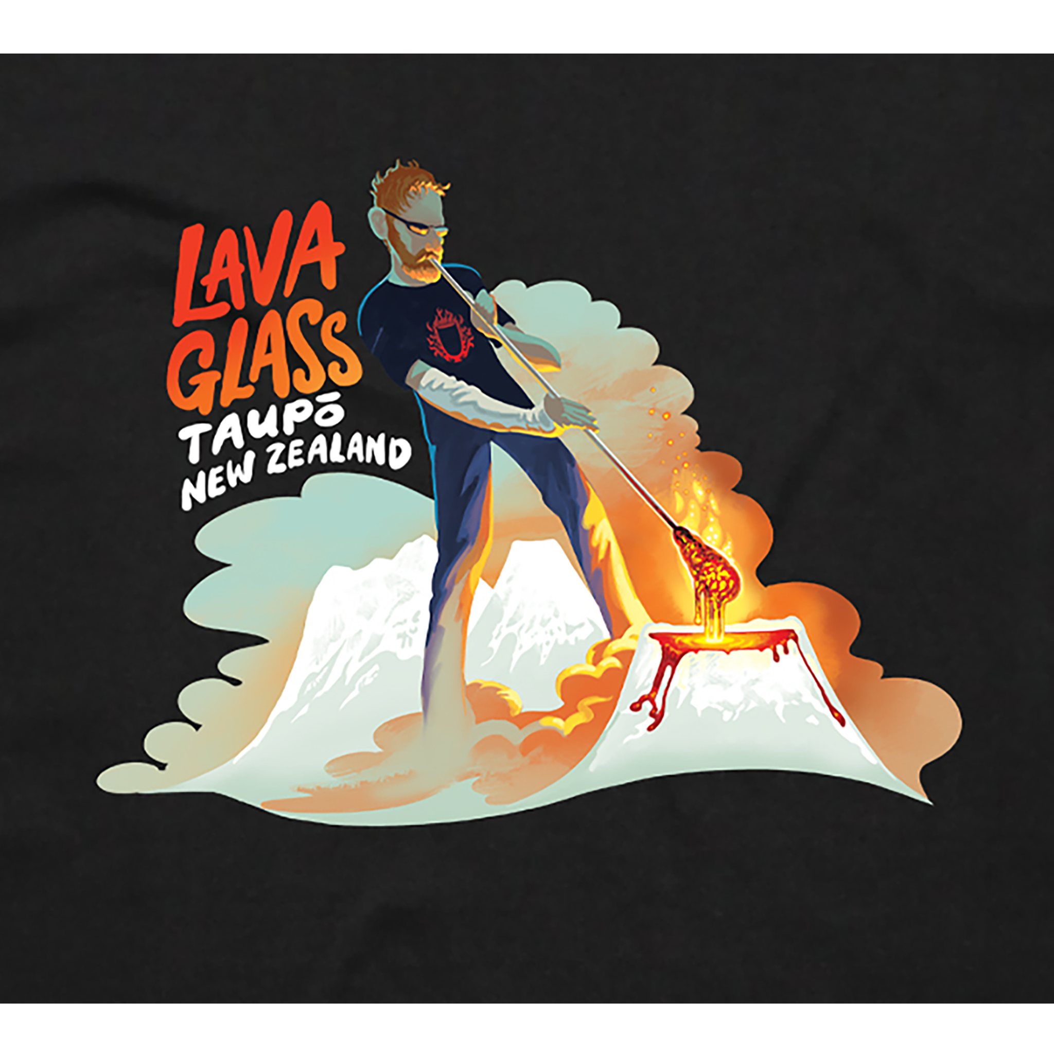 Lava Glass T-Shirt - Glassblower | Souvenir | Lava Glass Studio NZ