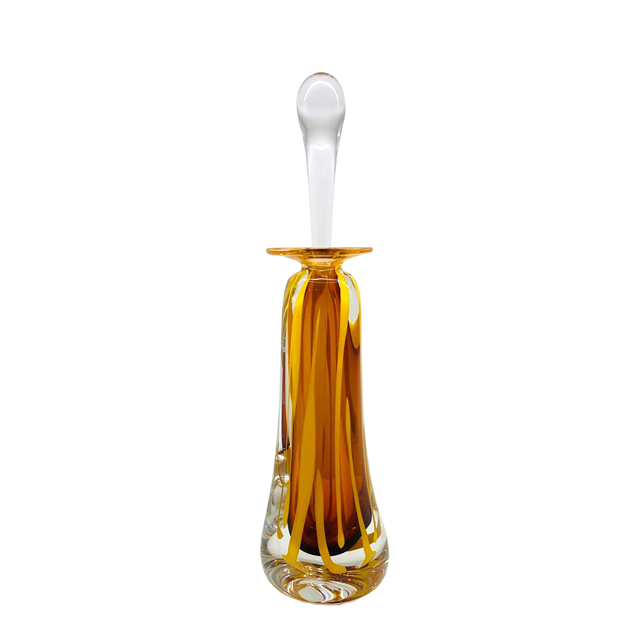 Medium Triangle Perfume Bottle | New Zealand Glass Art | Lava Glass