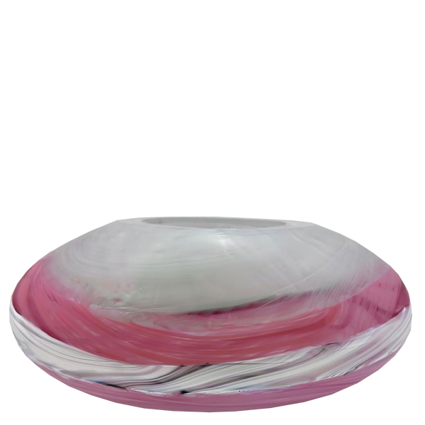 Pink & White Terraces River Stone | New Zealand Glass Art | Lava Glass