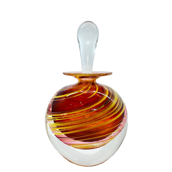 Reed Perfume Bottle Round | New Zealand Glass Art | Lava Glass
