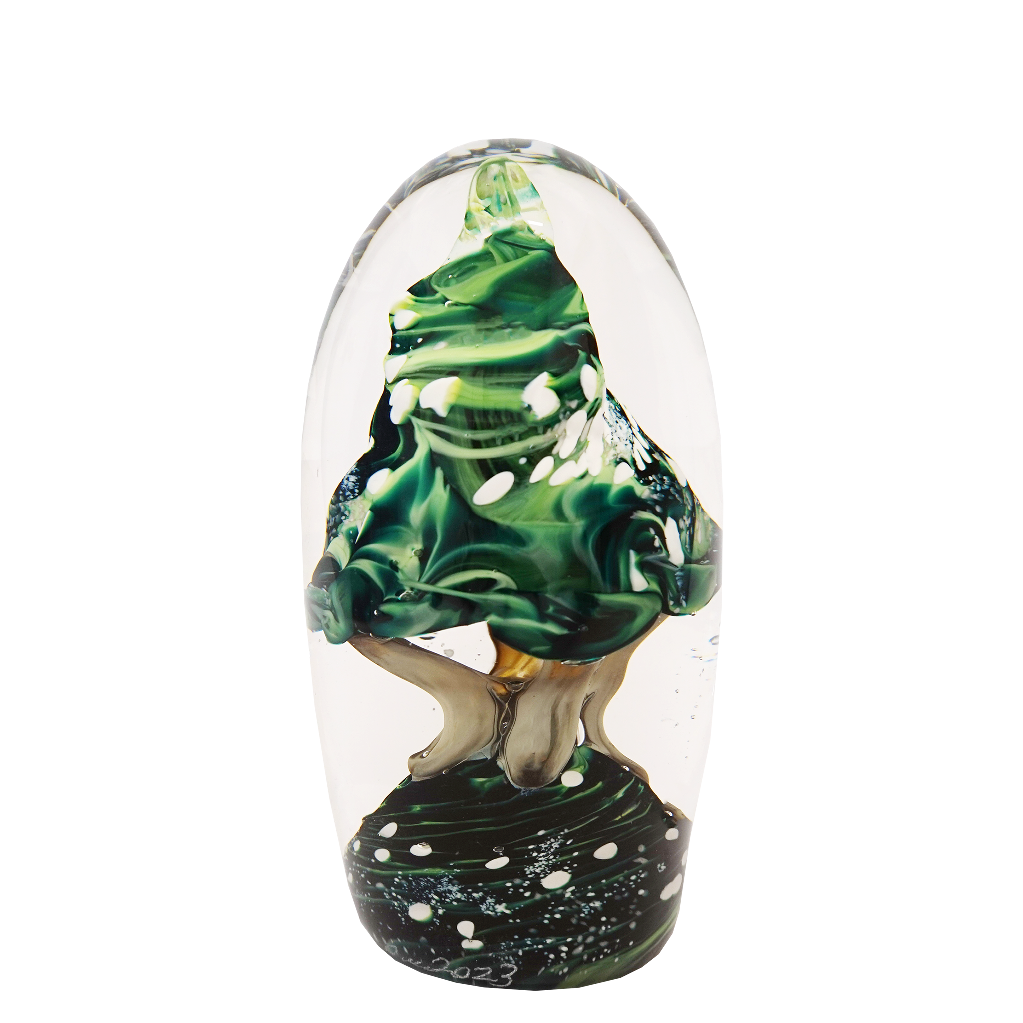 Winter Tree Paperweight | New Zealand Glass Art | Lava Glass