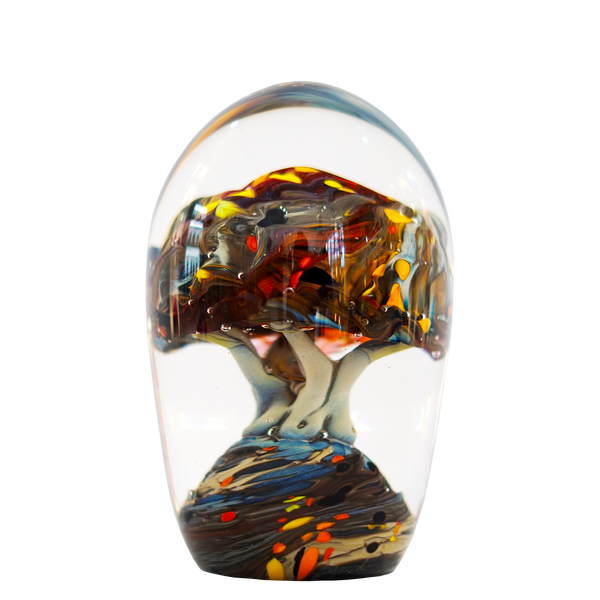 Autumn Tree Paperweight | New Zealand Glass Art | Lava Glass