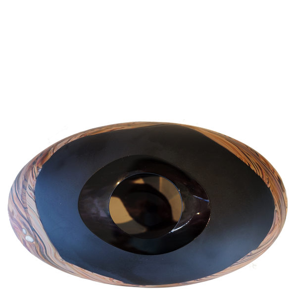 Obsidian River Stone | Collectable Glass Art | Lava Glass