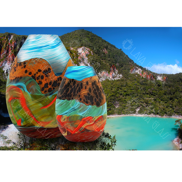 Rainbow Mountain Volcanic Rock | New Zealand Glass Art | Lava Glass