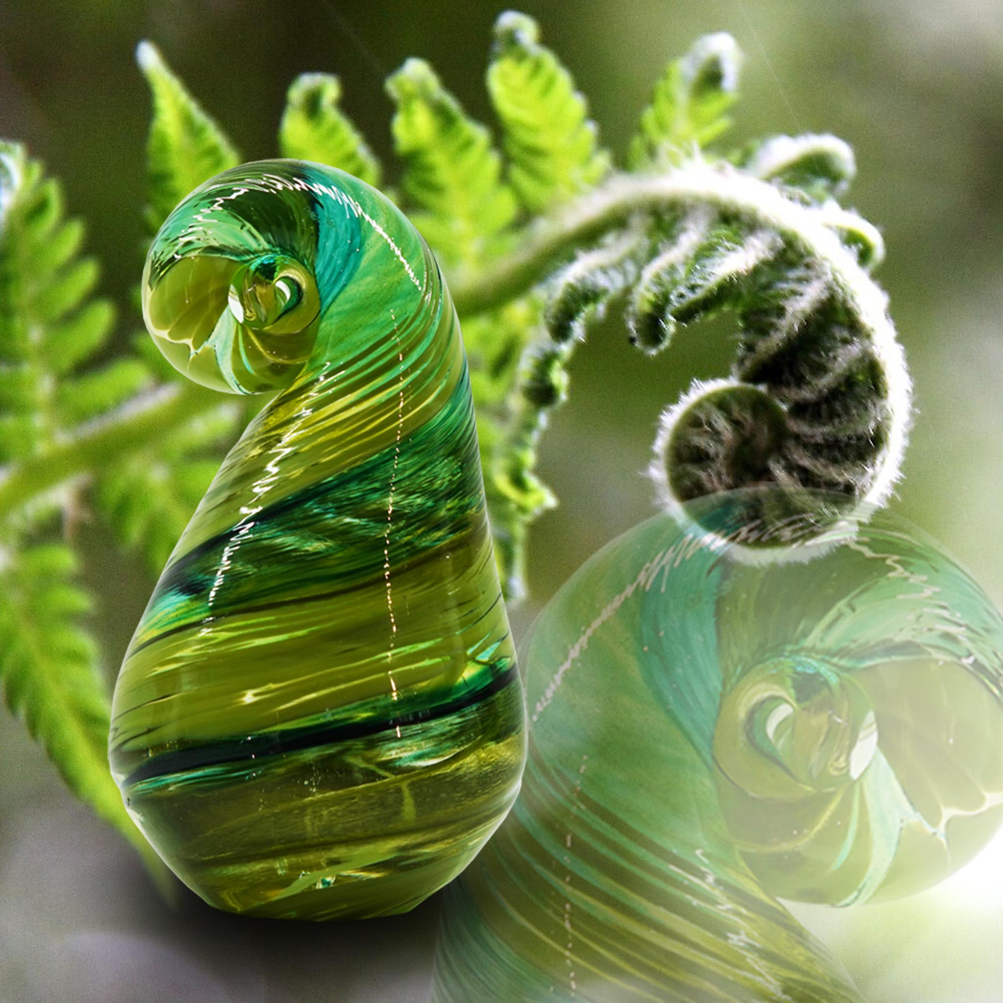 Freestanding Koru Small | New Zealand Glass Art | Lava Glass